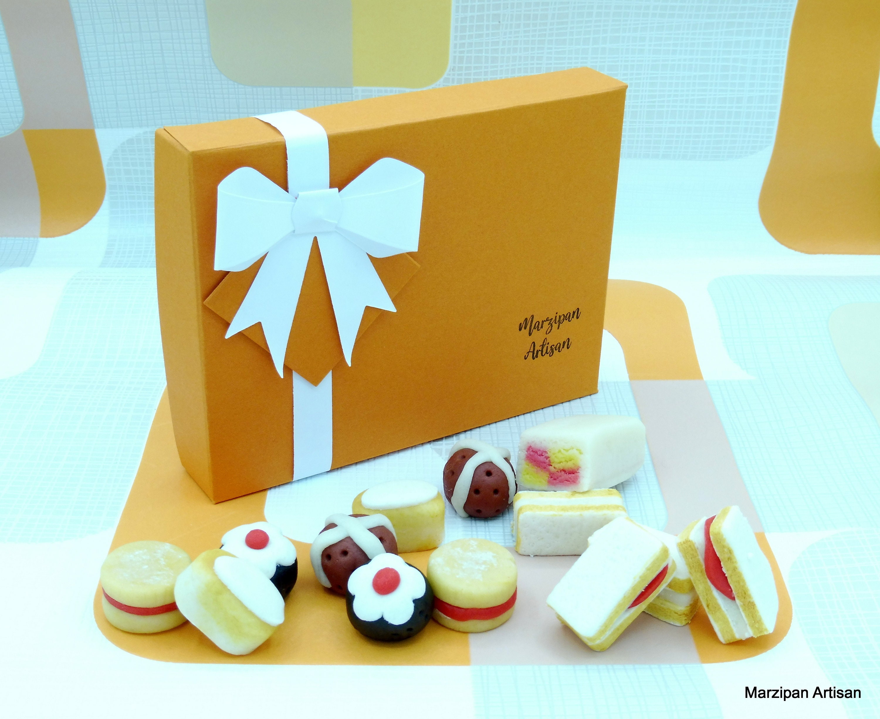 Marzipan British Afternoon Tea 18 Selection Box Birthday Vegan Foodie ...