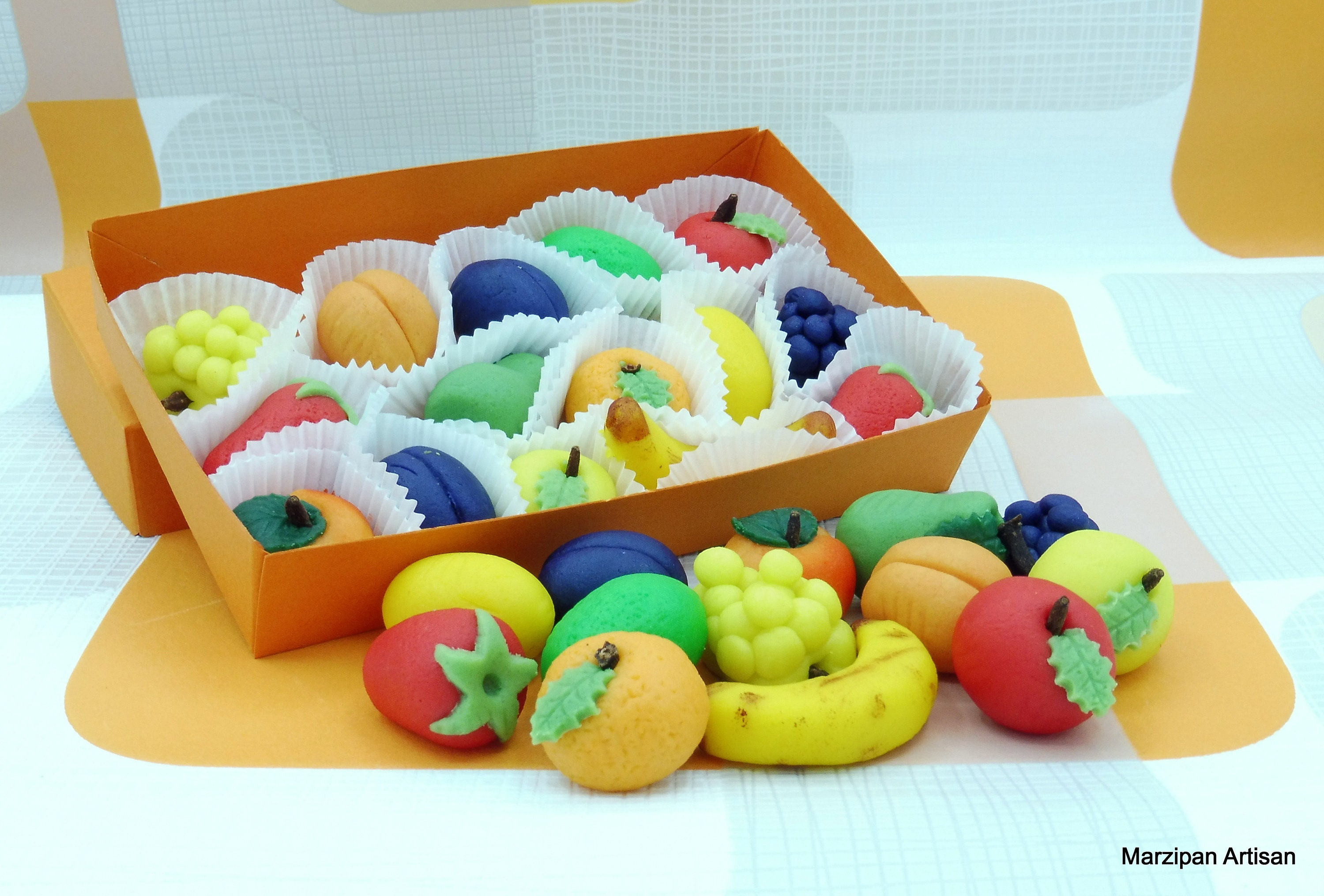 Marzipan Fruits Custom Handmade Box Small Medium Large Vegan - Etsy UK