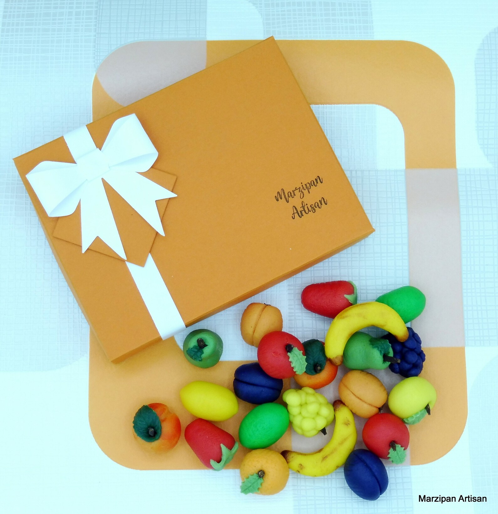 Marzipan Fruits Box of 20 - Marzipan Gift for Foodies Cake Topper ...