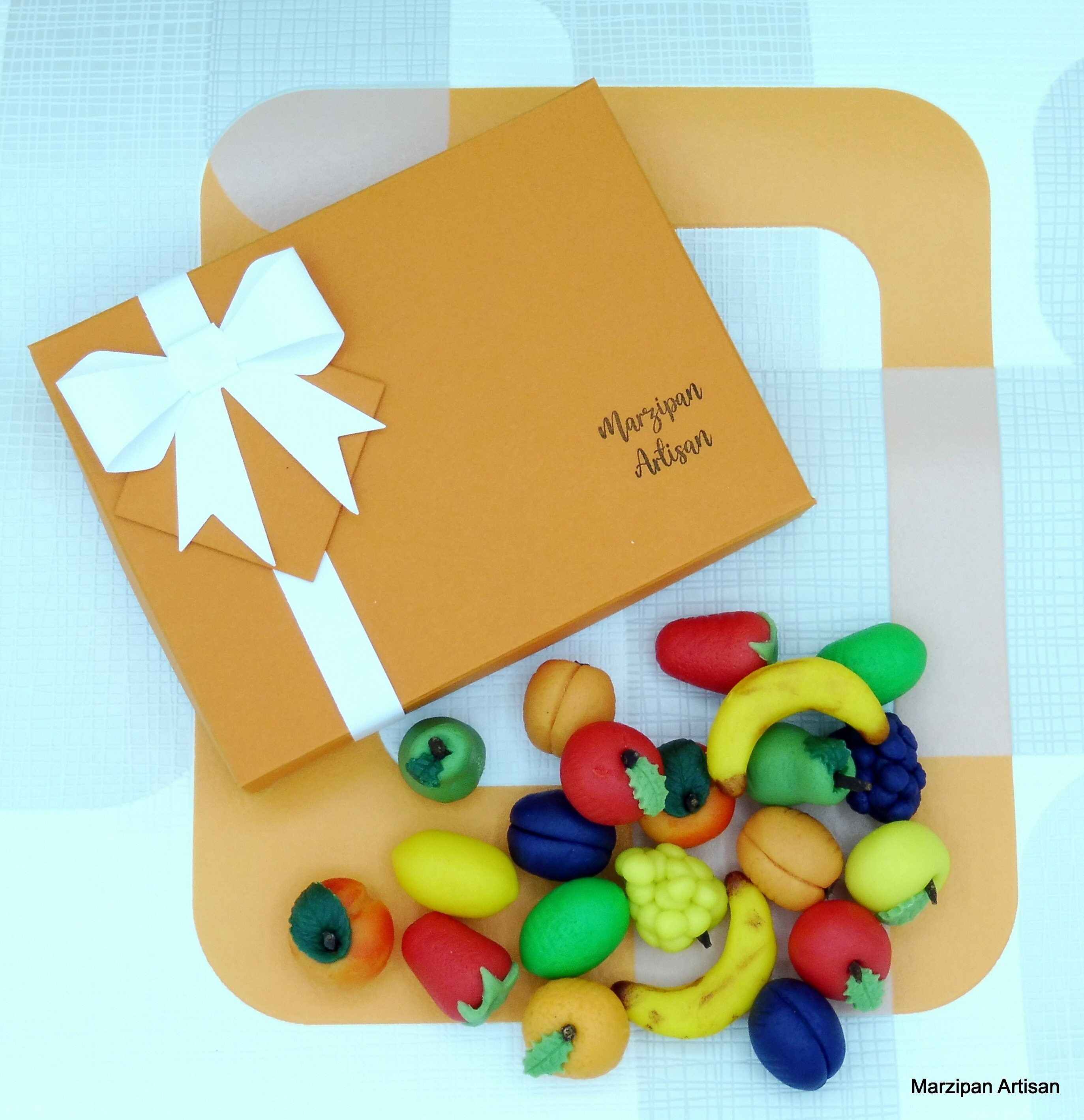 Marzipan Fruits Box of 20 - Marzipan Gift for Foodies Cake Topper ...