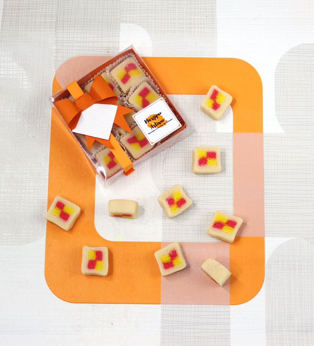 Marzipan Battenberg Bites Box of 9 Novelty British Battenburg Cakes - Etsy