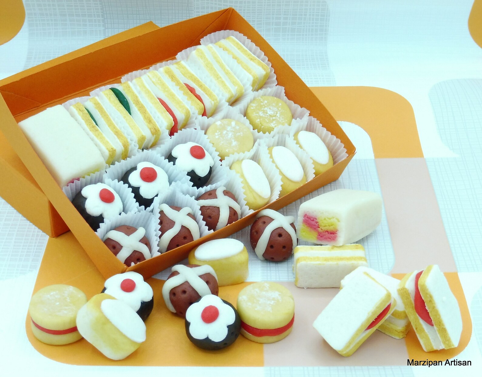 Marzipan British Afternoon Tea 18 Selection Box Birthday Vegan Foodie ...