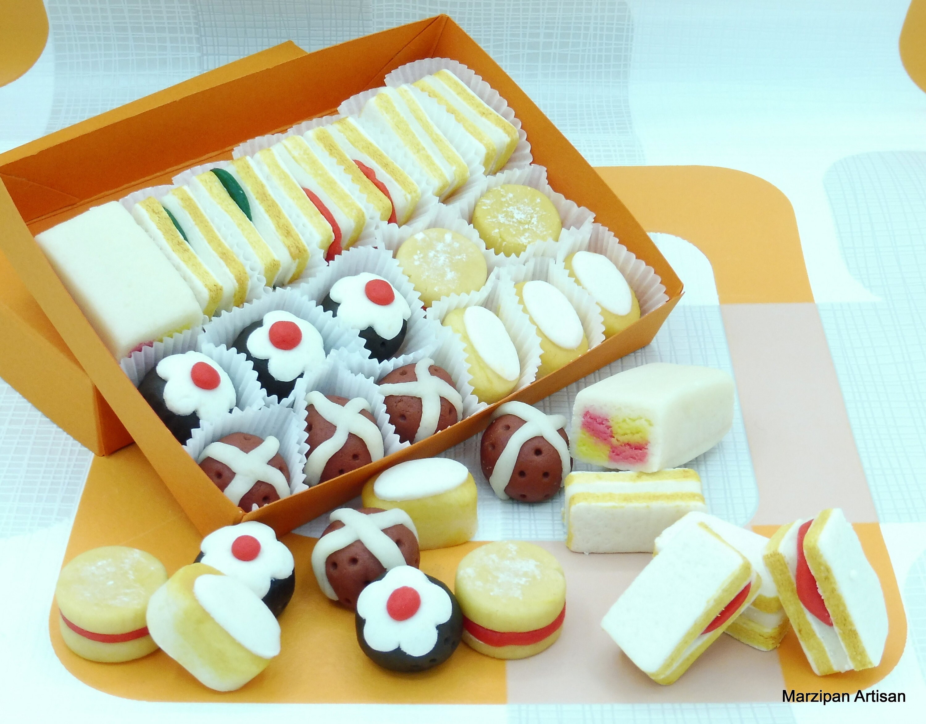 Marzipan British Afternoon Tea 18 Selection Box Birthday Vegan Foodie ...