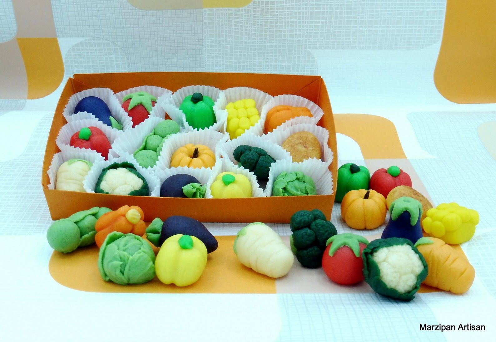 Marzipan Vegetables Box of 15 Novelty Food Lovers Gift Allotment Vegan Foodie - Etsy UK