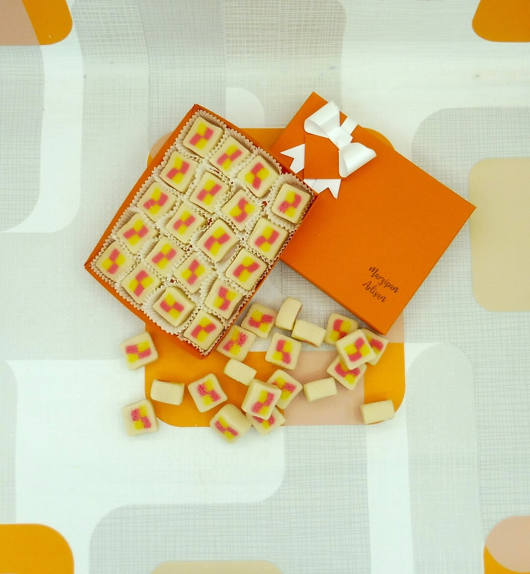 Marzipan Battenberg Bites Box of 20 Marzipan Mini Battenburg Bites ...