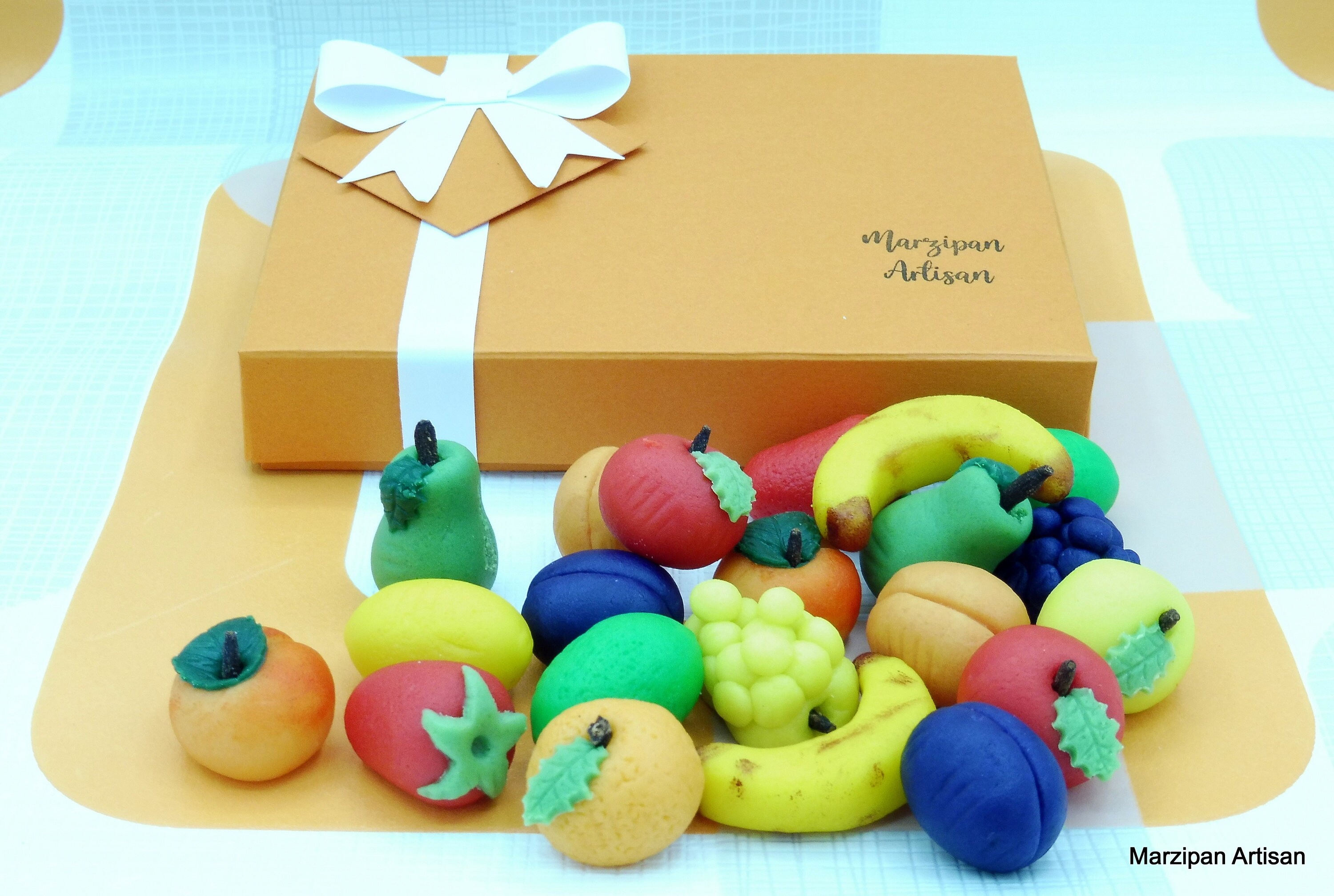 Marzipan Fruits Box of 20 - Marzipan Gift for Foodies Cake Topper ...
