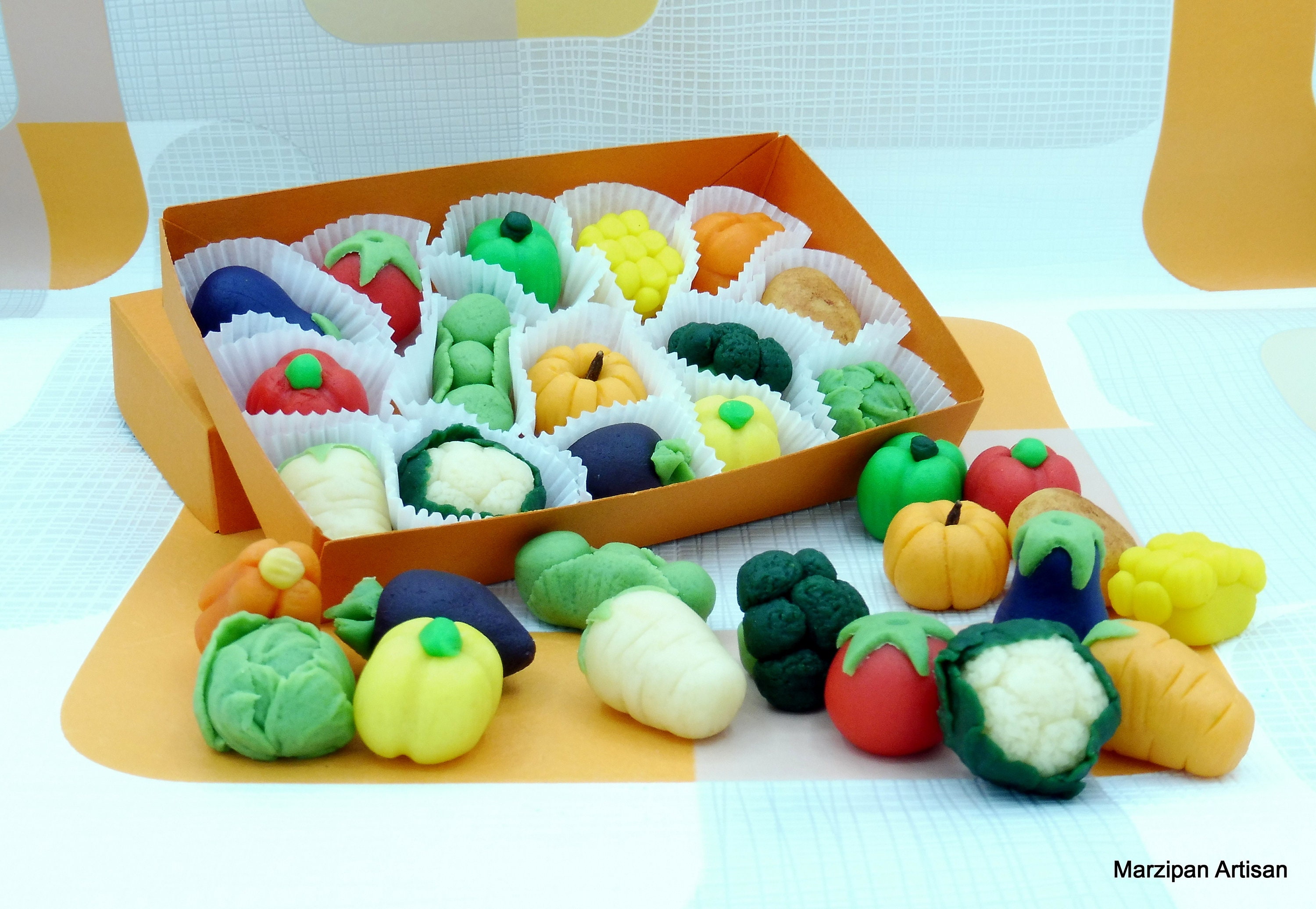 Marzipan Vegetables Box of 15 Novelty Food Lovers Gift Allotment Vegan Foodie - Etsy UK