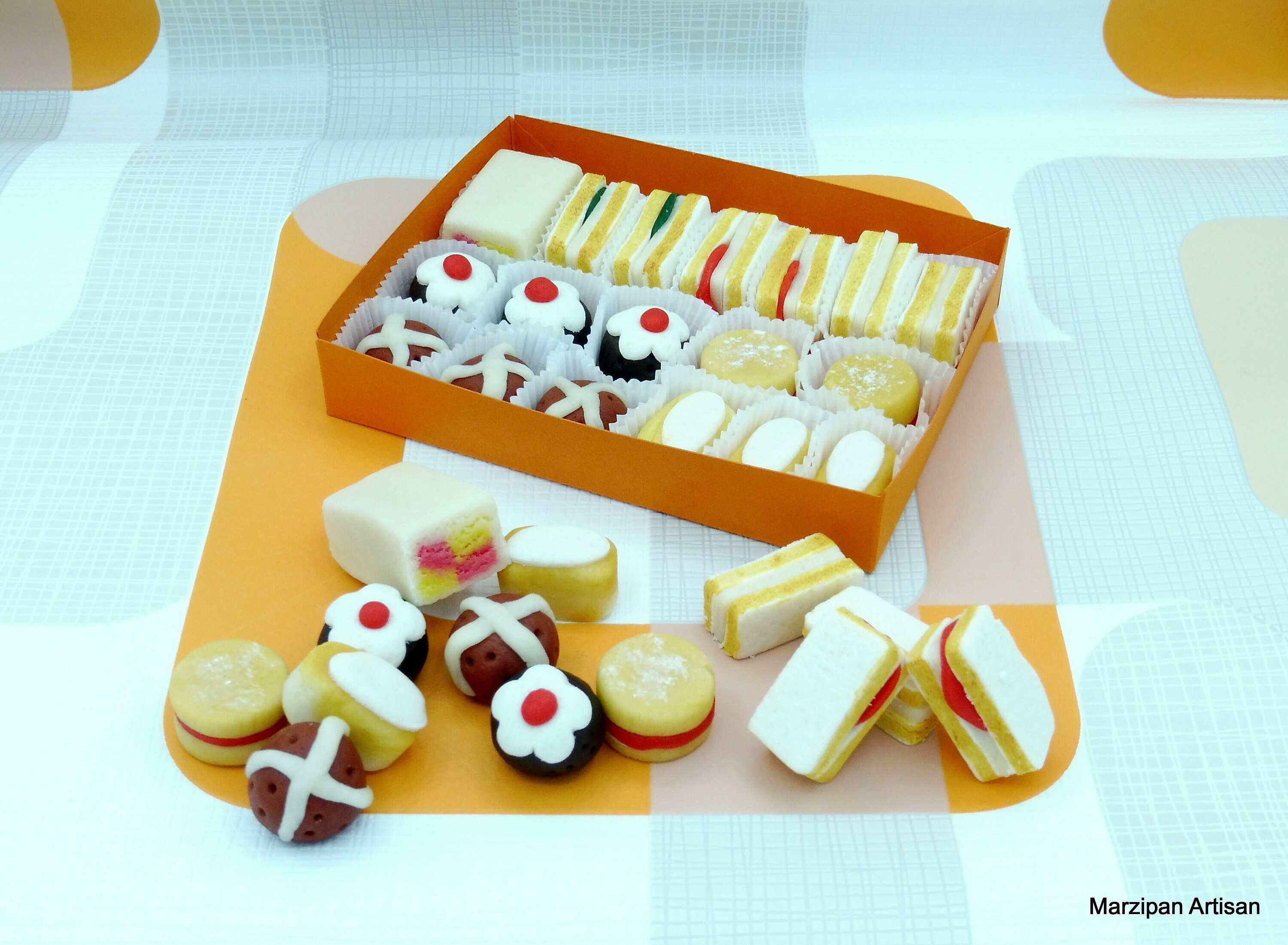 Marzipan British Afternoon Tea 18 Selection Box Birthday Vegan Foodie ...