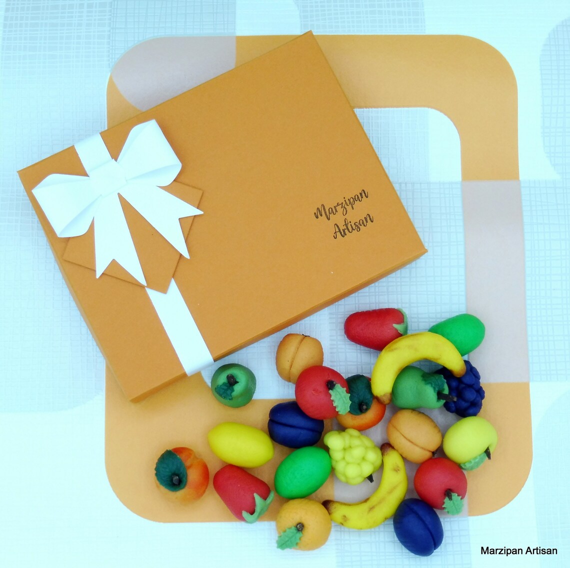Marzipan Fruits Box of 20 - Marzipan Gift for Foodies Cake Topper ...
