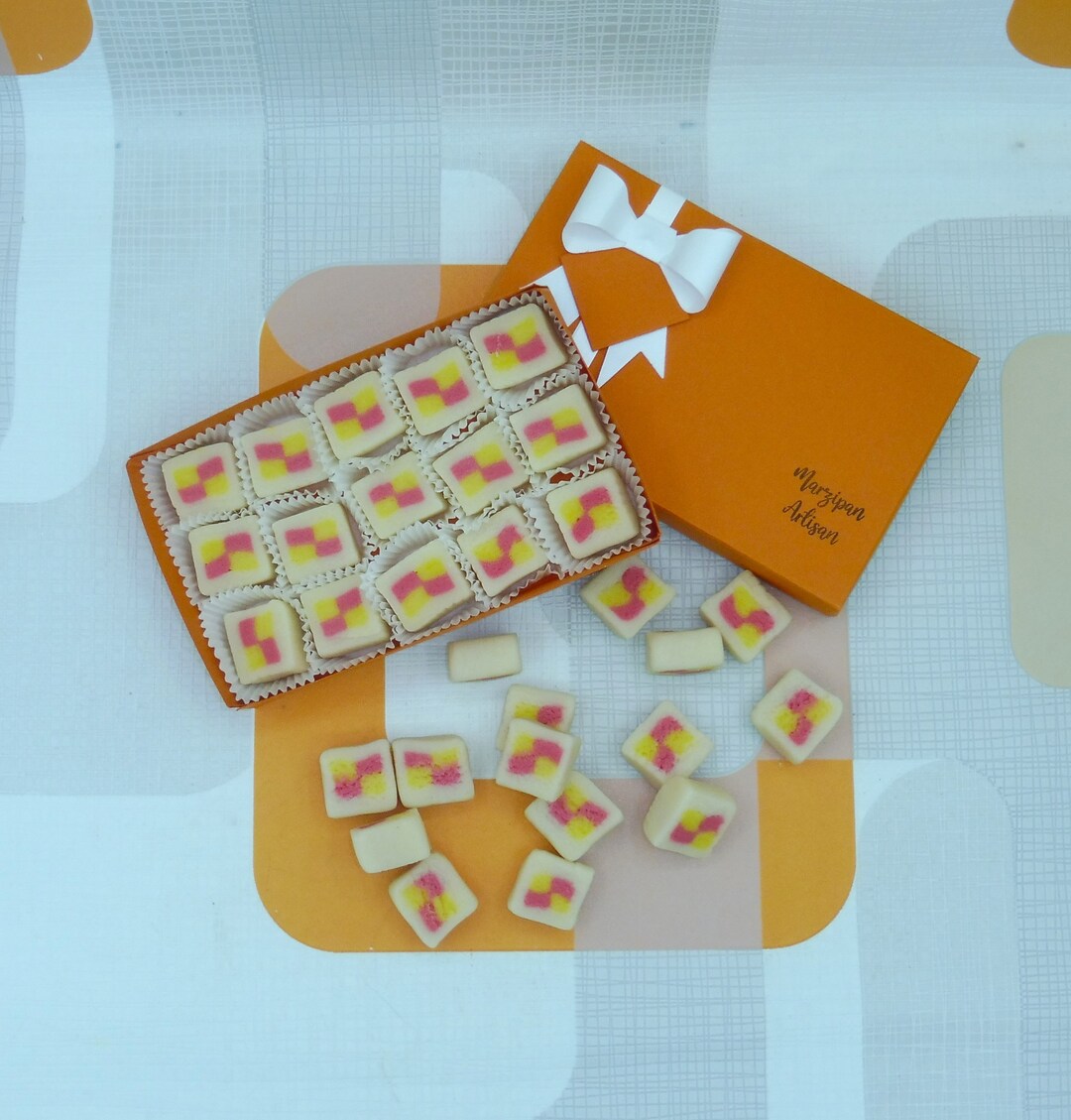 Marzipan Battenberg Bites Box of 15 Mini Battenburg Cakes Foodie Vegan ...