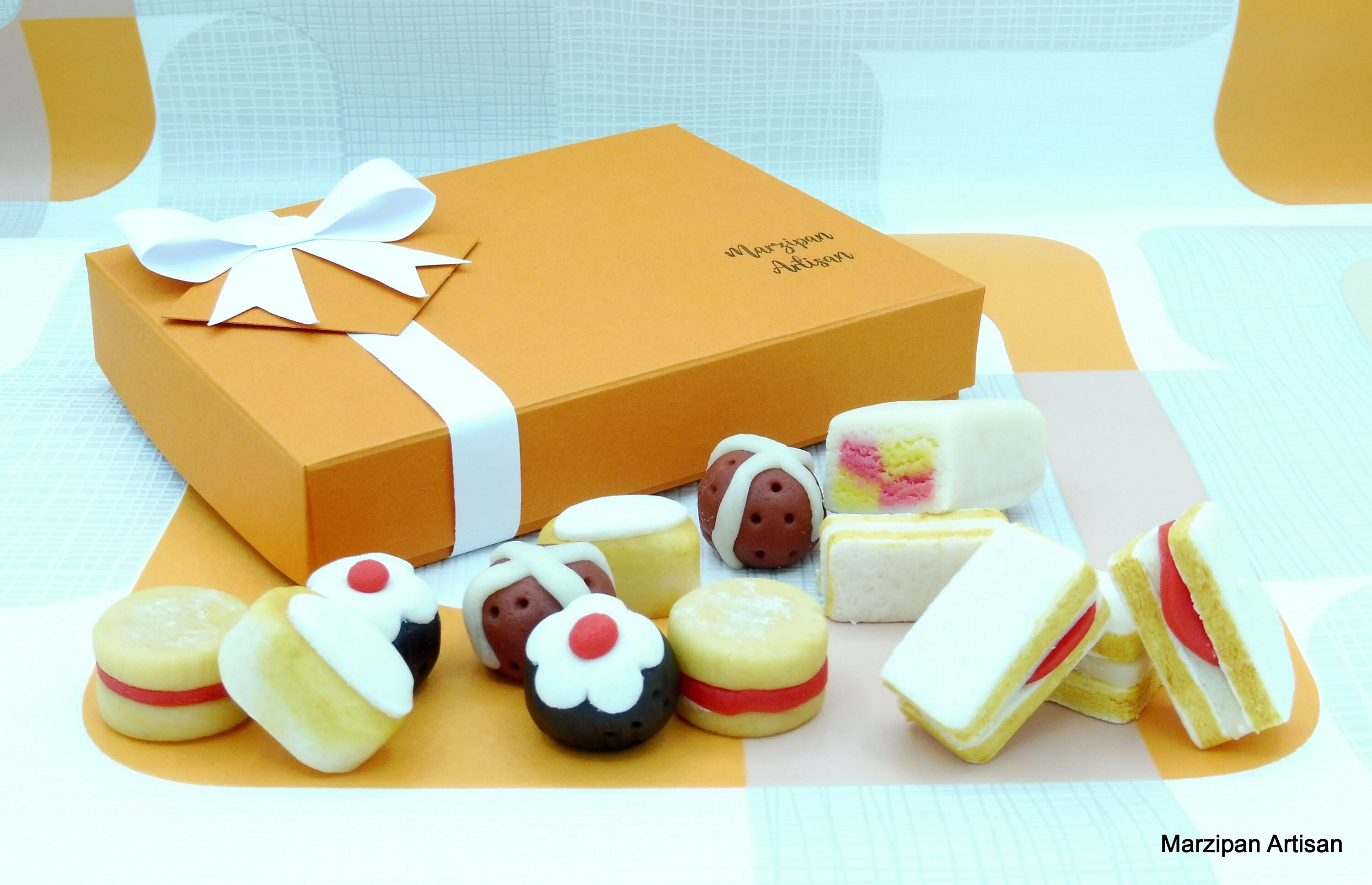 Marzipan British Afternoon Tea 18 Selection Box Birthday Vegan Foodie ...
