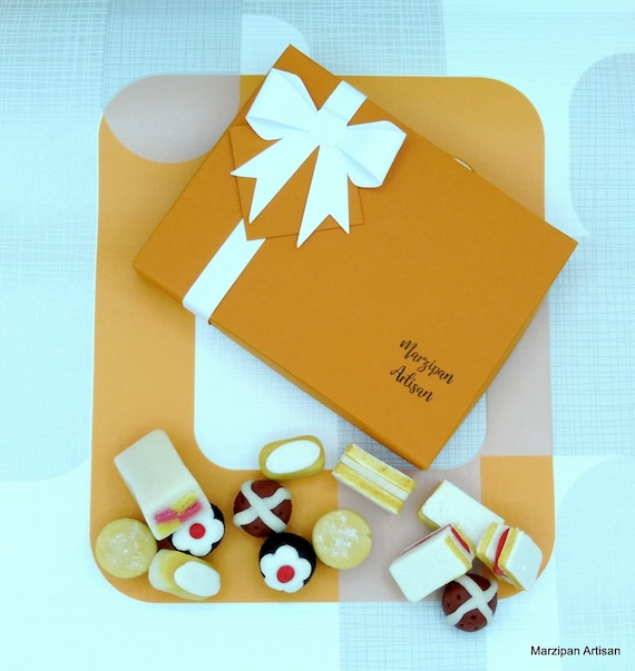 Marzipan British Afternoon Tea 18 Selection Box Birthday Vegan | Etsy UK