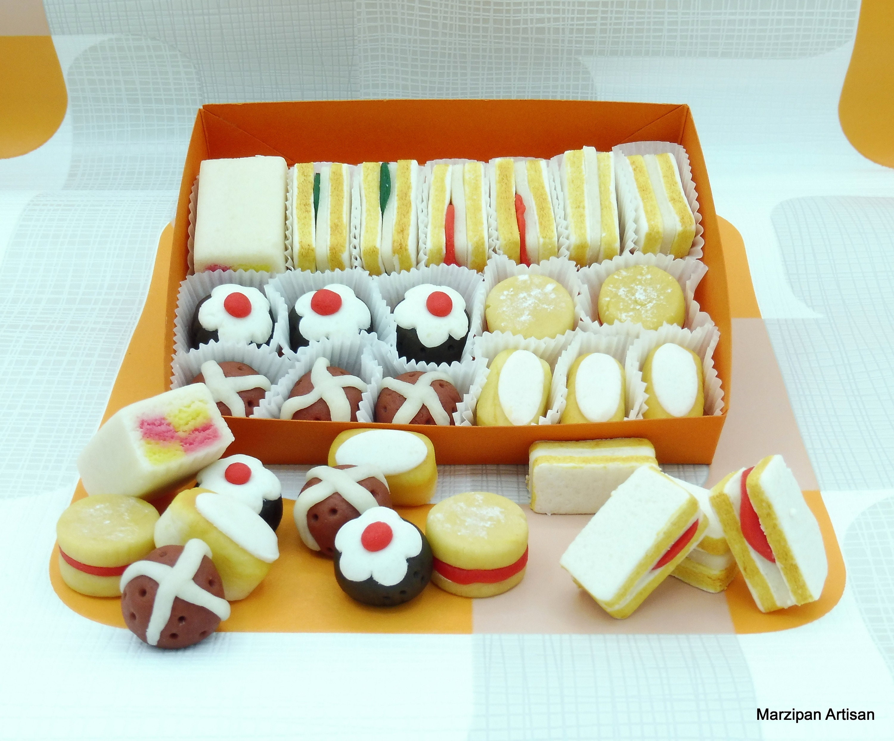 Marzipan British Afternoon Tea 18 Selection Box Birthday Vegan Foodie ...