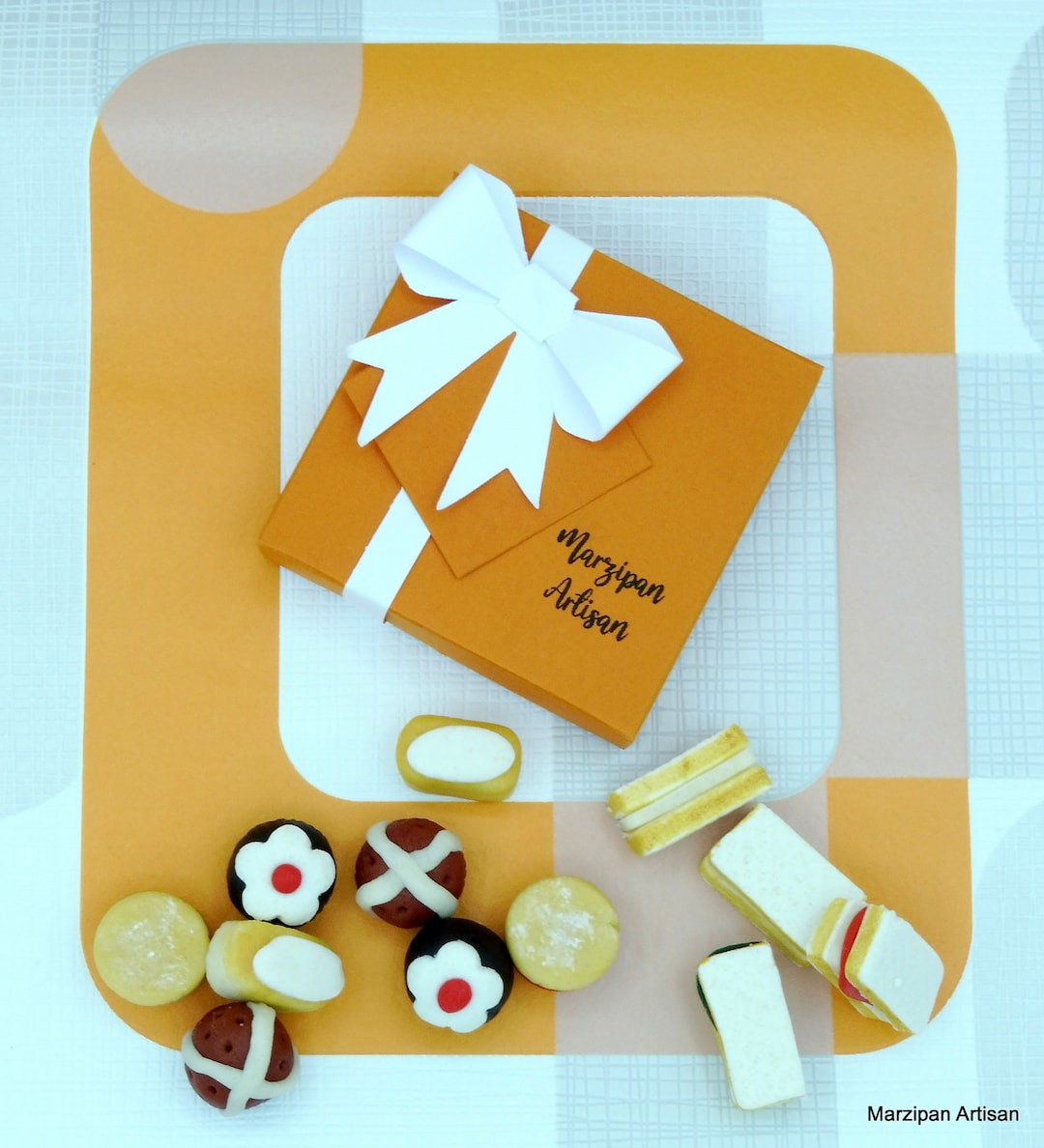 Marzipan British Afternoon Tea Box of 9 Small Bun Selection Box Foodie ...