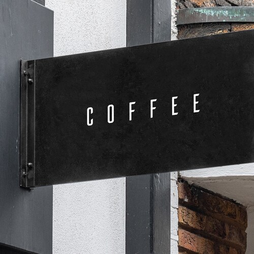 Stylish Coffee Sign / INDUSTRIAL Signboard Business Logo | Etsy