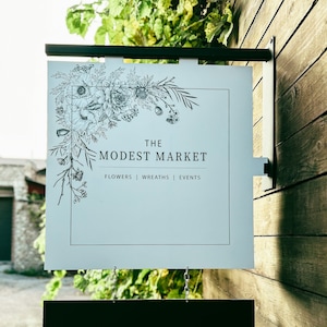 Modern Outdoor Signage From Composite and Steel Handle - Shop Sign ...