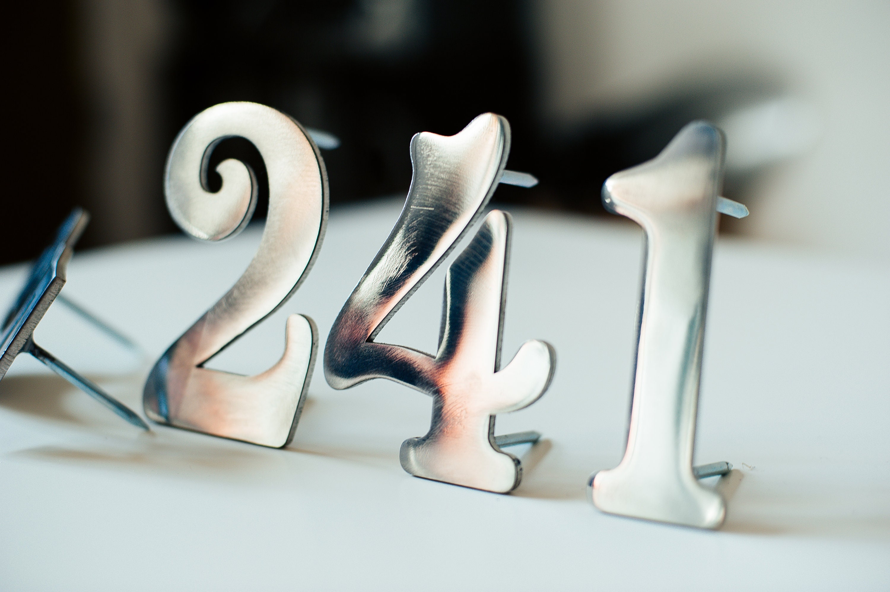 Custom Steel Numbers. Polished Metal House Numbers / - Etsy