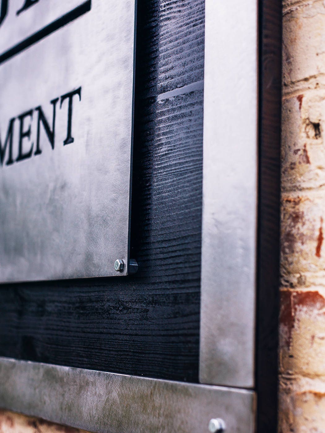 Stylish Steel Sign With Wood. Wood Background Plus Iron Sign | Etsy