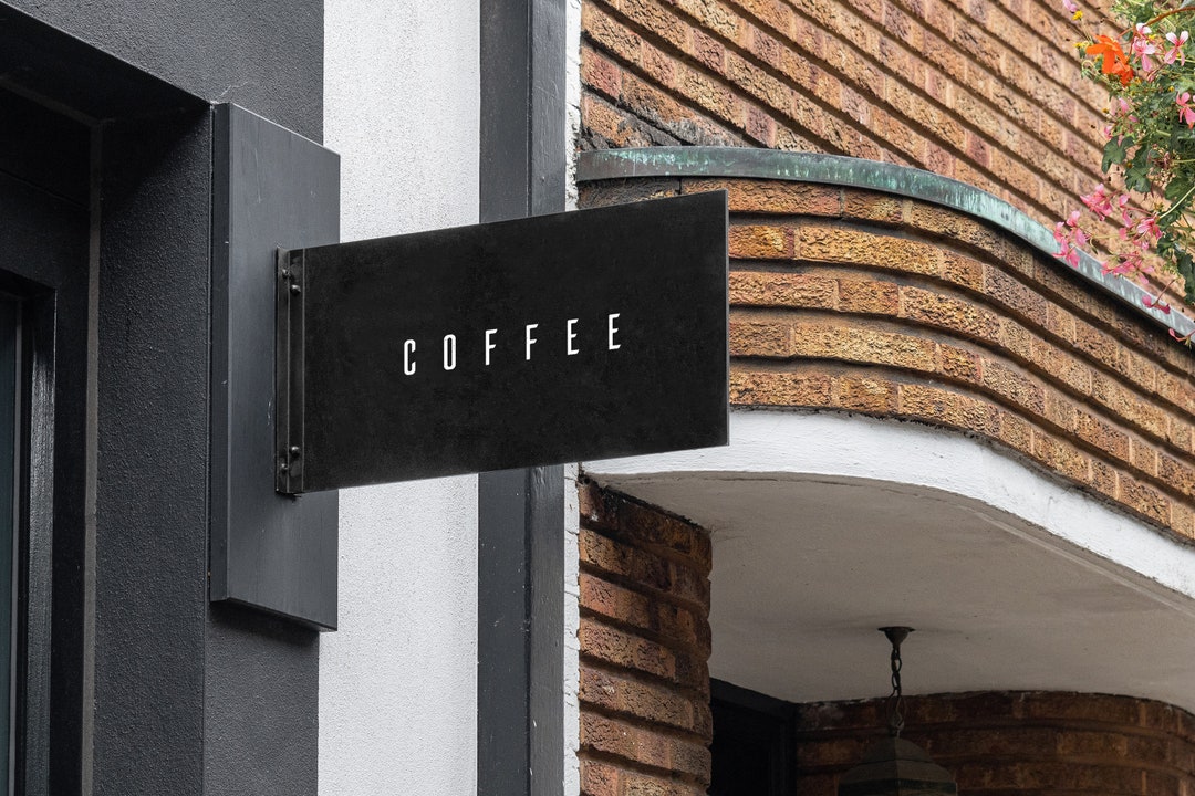 Stylish Coffee Sign / INDUSTRIAL Signboard - Business Logo - Cafe Sign ...