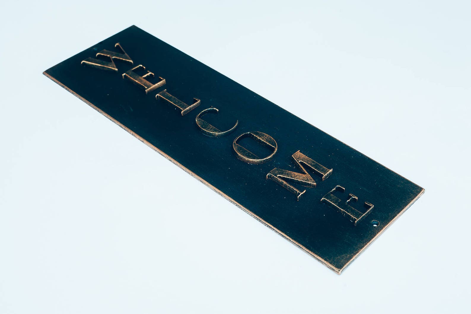 Bronze Sign 'welcome' Made From Iron. Black Sign With | Etsy