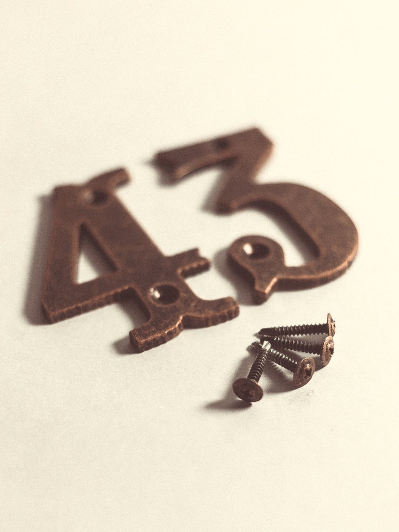 Rustic House Numbers From Metal. Bronze House Door Numbers. - Etsy