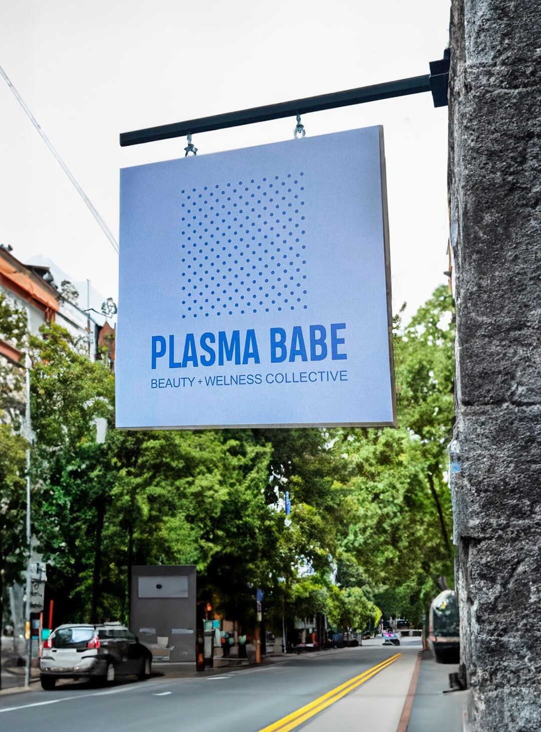 Storefront Sign From Metal and Composite With Printed Logo - Blade Sign ...