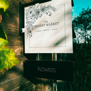 Modern Outdoor Signage From Composite and Steel Handle - Shop Sign ...