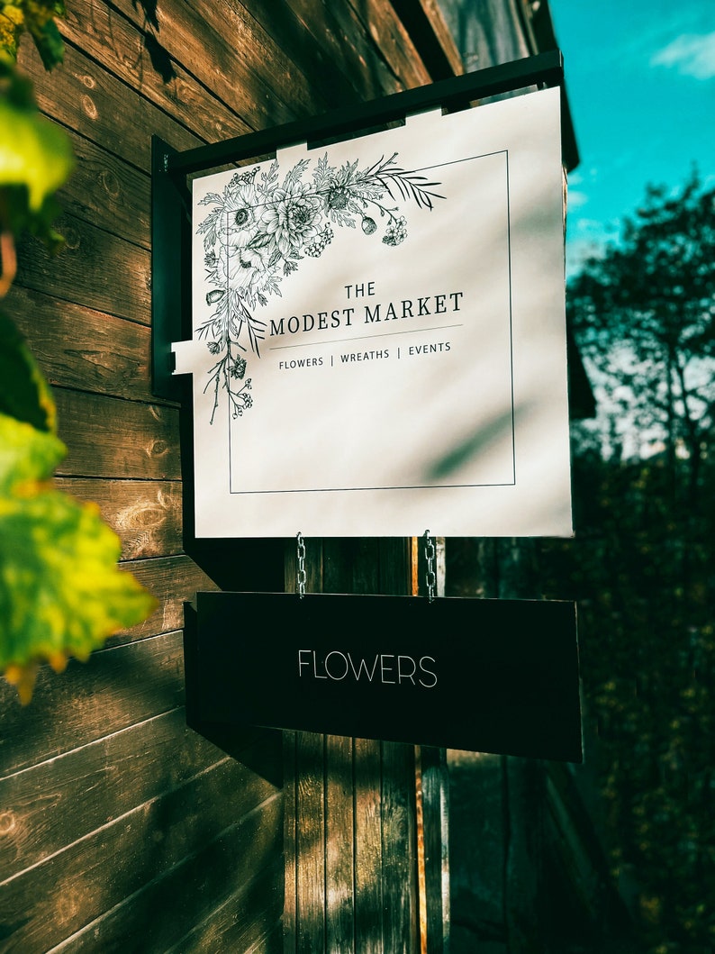 Modern Outdoor Signage From Composite and Steel Handle Shop - Etsy