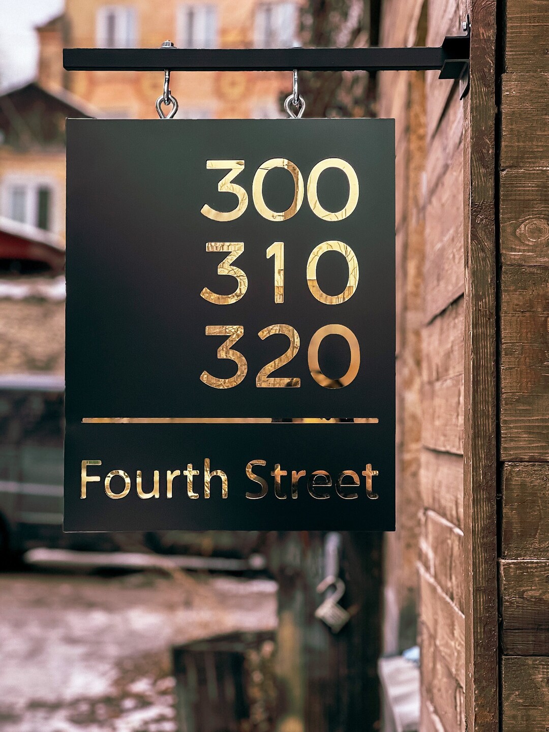 Custom Black & Gold Business Sign: Laser Carved Iron Outdoor Signage - Etsy