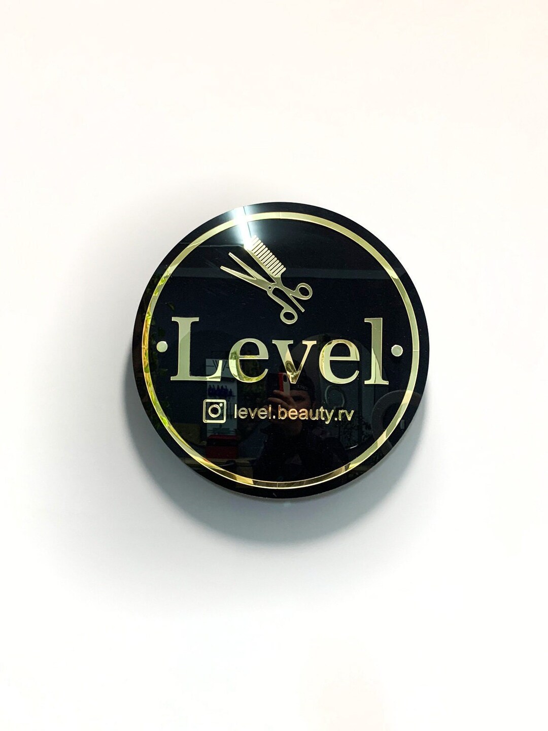 Custom Gold Signage Round Logo Sign Contemporary Sign - Etsy