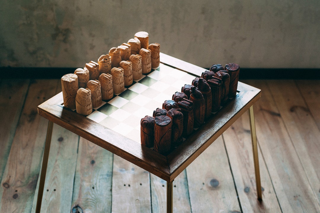 Scandinavian Chess Set. Vikings Chess. Hand Carved - Etsy UK