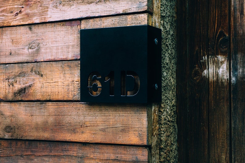 Modern сustom Numbers Sign From Steel. Powder Painting. Angle - Etsy