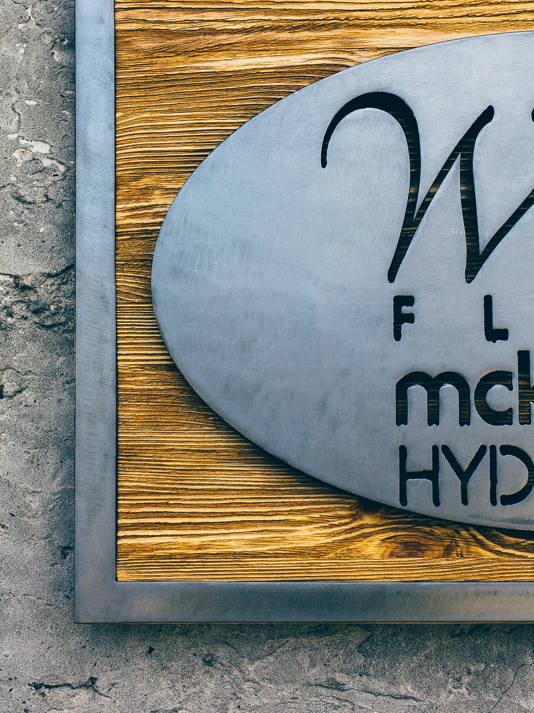 Modern Sign From Wood and Metal With Lighting. Polished Metal - Etsy