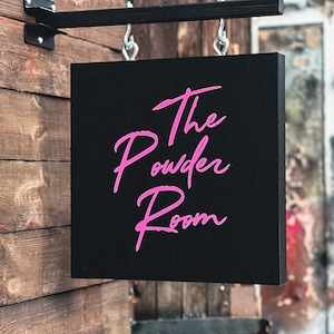 Custom Outdoor Sign From Metal and Composite With Printed Logo - Pink ...