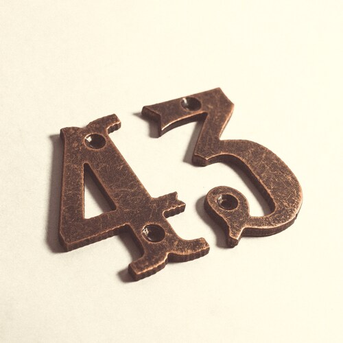 Rustic House Numbers From Metal. Bronze House Door Numbers. - Etsy