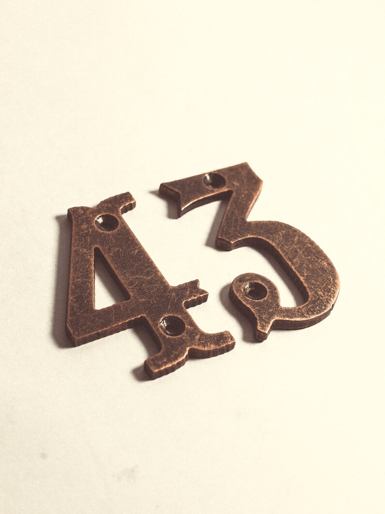 Rustic House Numbers from metal. Bronze house door numbers. | Etsy