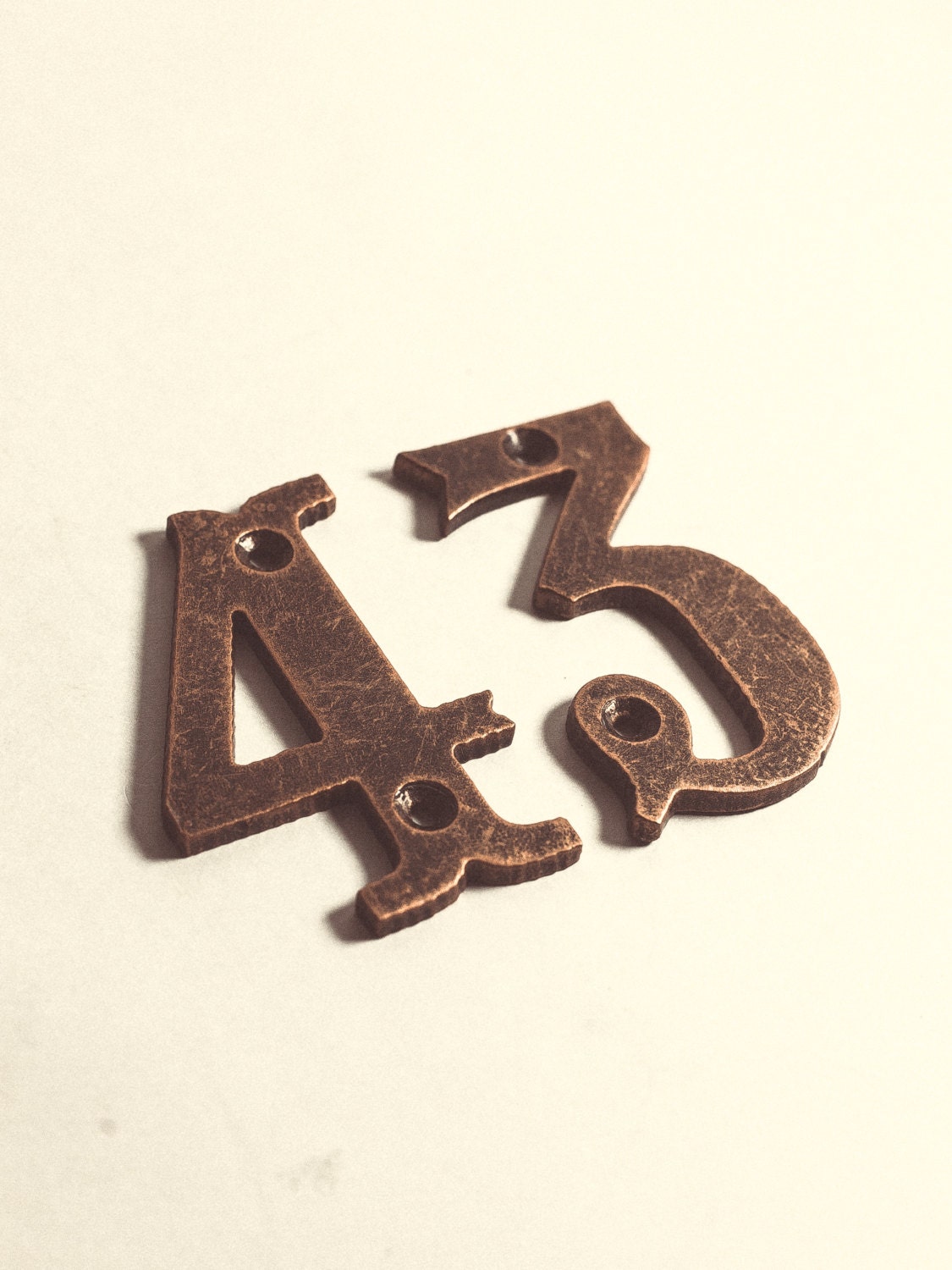 Rustic House Numbers from metal. Bronze house door numbers. | Etsy