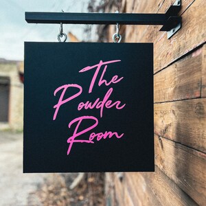 Custom Outdoor Sign From Metal and Composite With Printed Logo - Pink ...