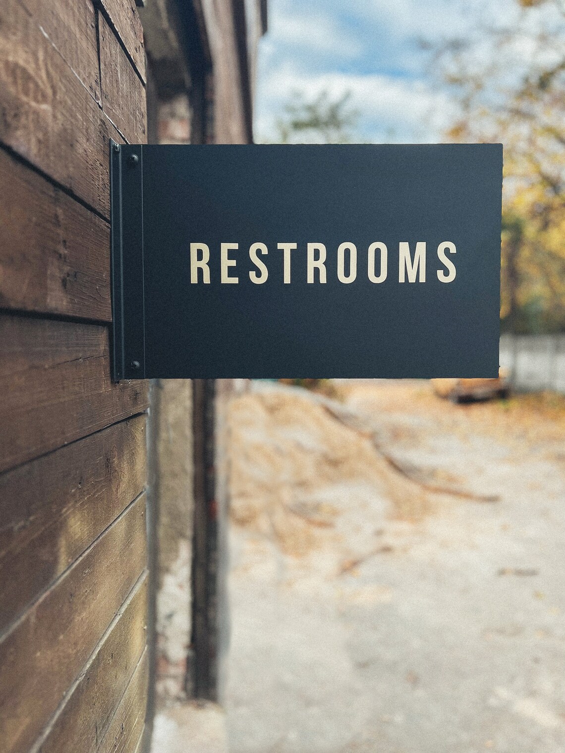 Custom Iron Restrooms Sign: Business Logo, Outdoor Signage (18x11") - Etsy