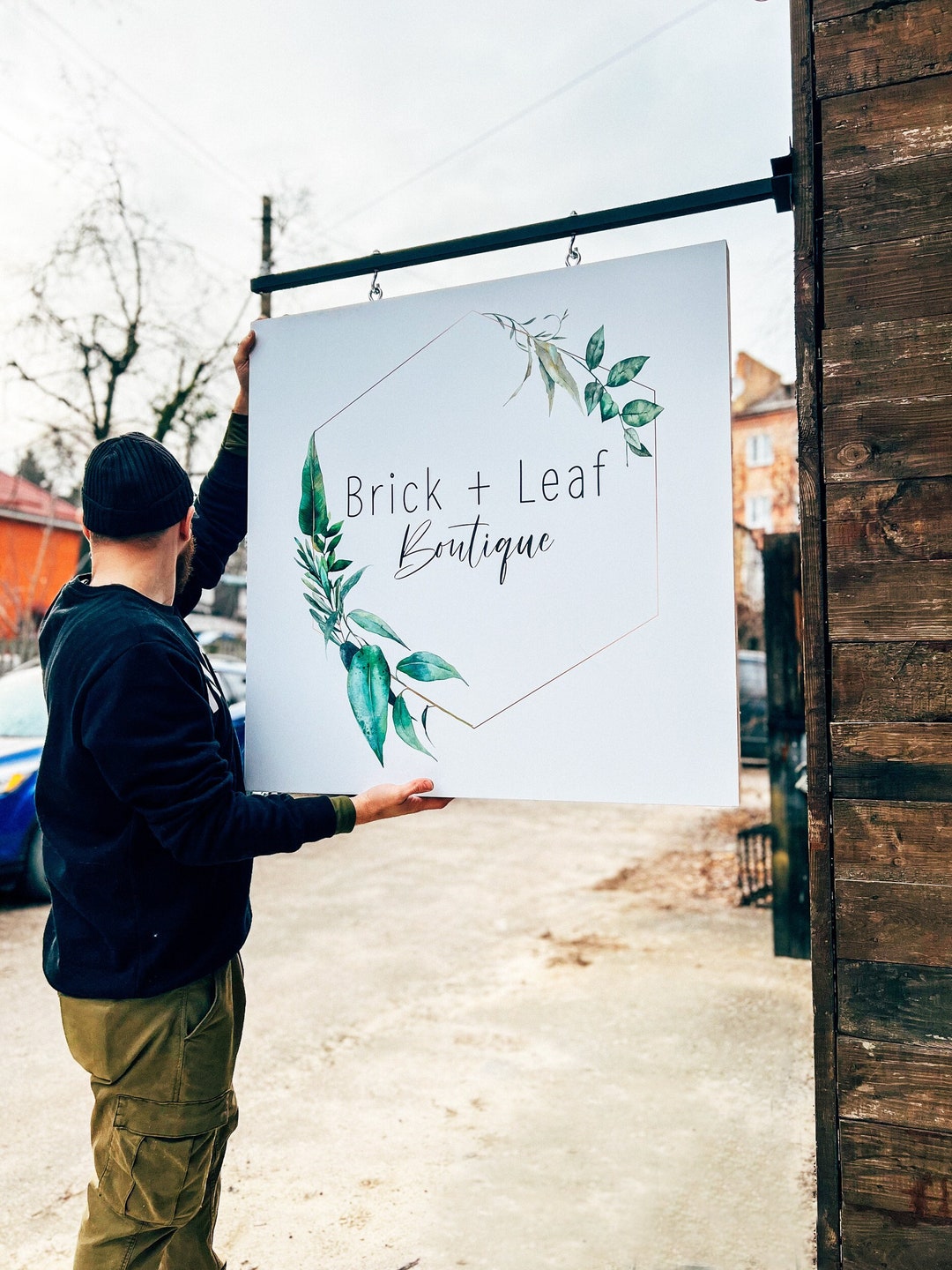 Storefront Blade Sign From Metal and Composite With Printed Logo ...