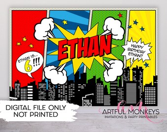 Superhero backdrop | Etsy