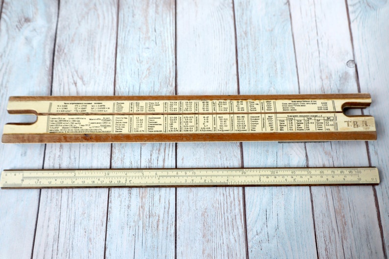 Logarithmic Ruler Vintage Slide Mathematics Calculating Rule - Etsy