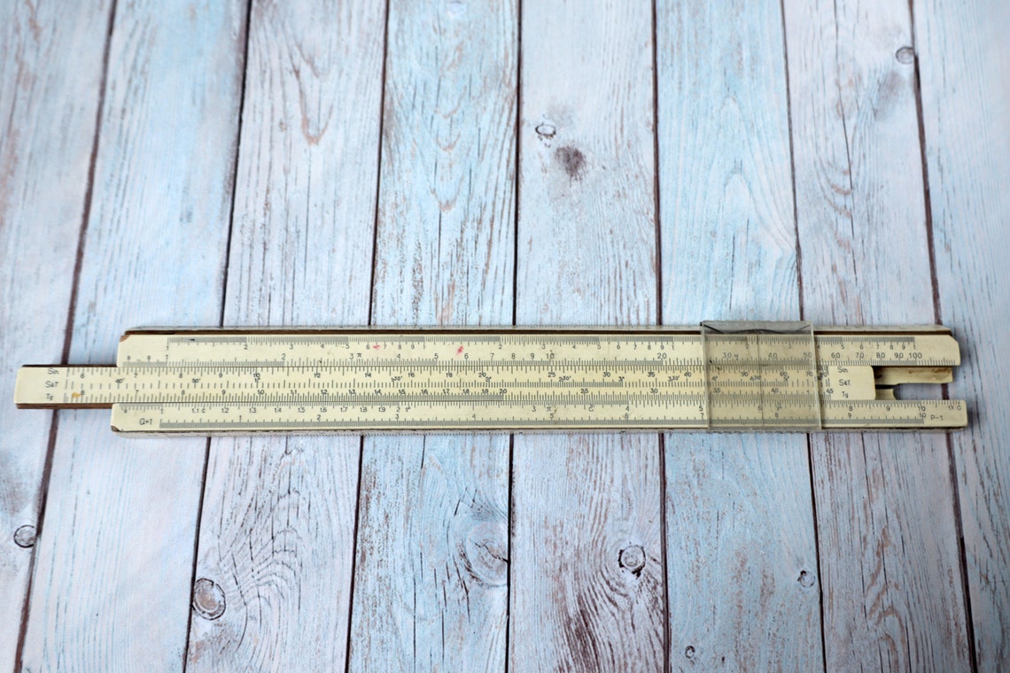 Logarithmic Ruler Vintage Slide Mathematics Calculating Rule - Etsy