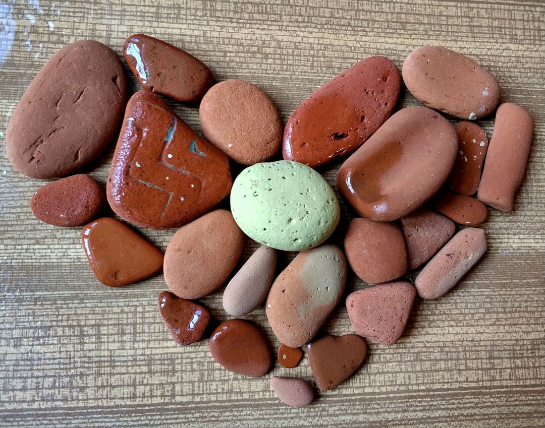Genuine Sea Terracotta Pottery Beach Stones 25 Supplies - Etsy