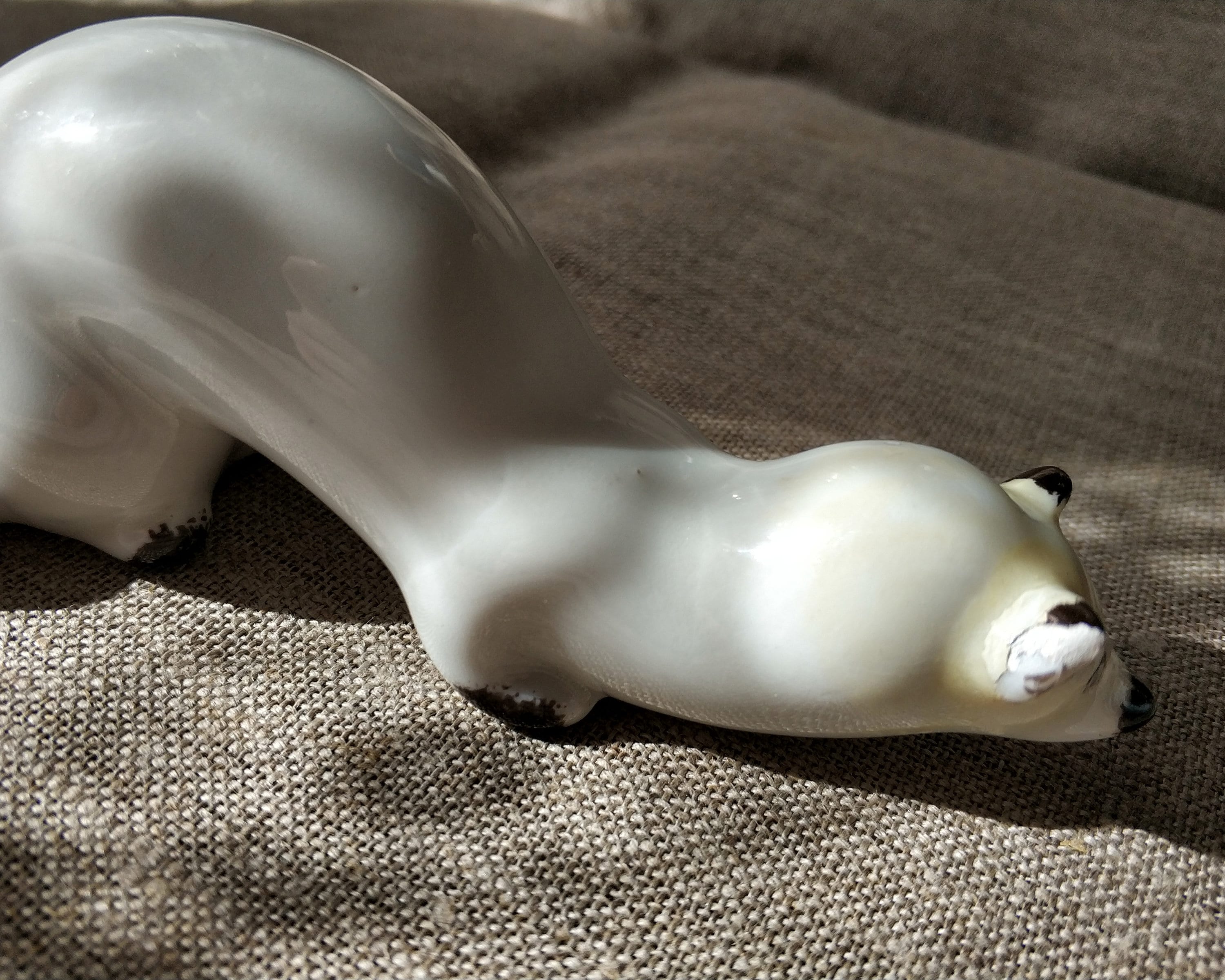 Vintage Stoats Fur Animals Weasels LFZ Factory Stamp Porcelain Figurine ...