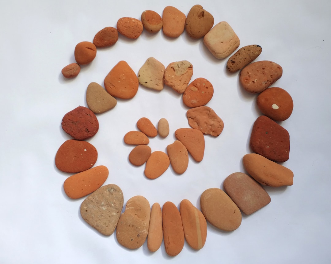 Bulk Lot 36 Sea Flat Terracotta - Beach Pottery Mosaic Tiles - Vintage ...