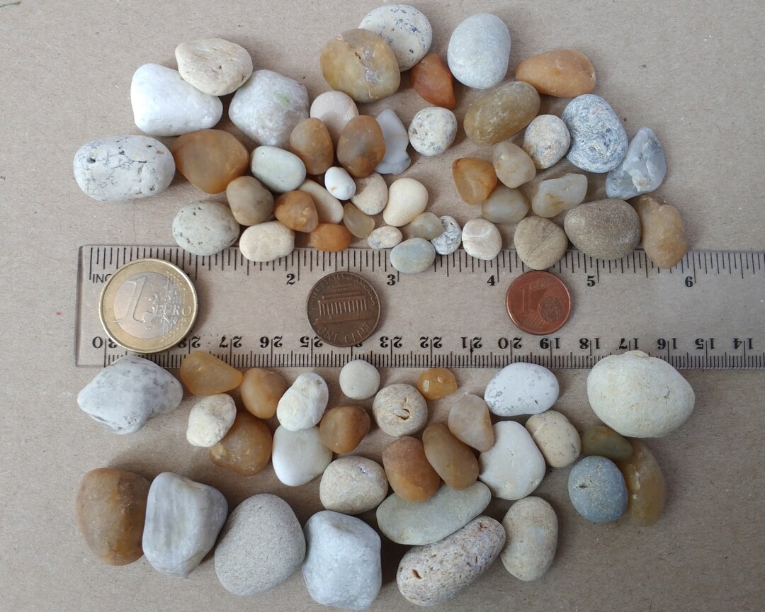 70+ Beach Pebbles – Beige & Yellow Polished Rocks, Craft Supplies - Etsy