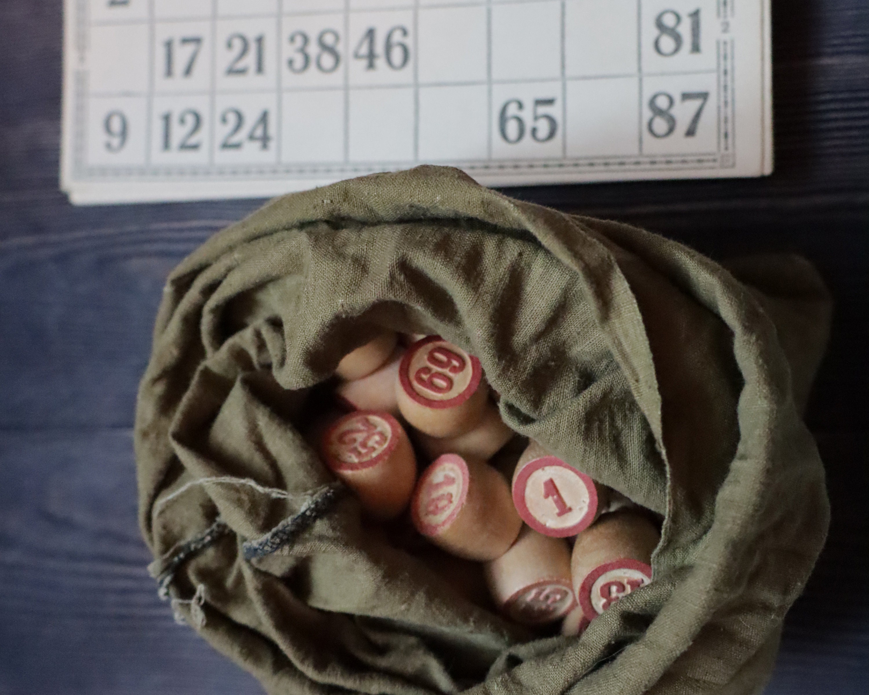 Vintage Lotto Bingo Game Wooden Numbers Loto Game Cards Kegs COMPLETE ...