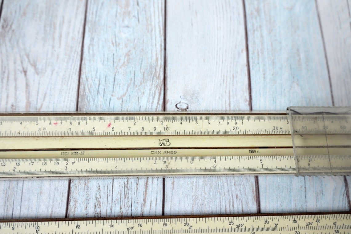 Logarithmic Ruler Vintage Slide Mathematics Calculating Rule - Etsy