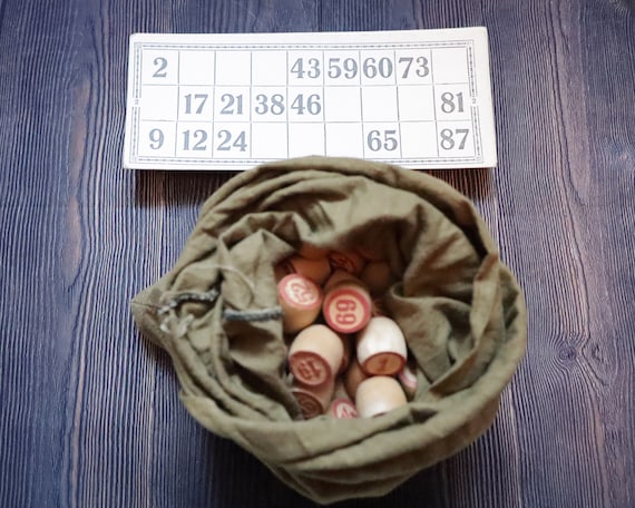 Vintage Lotto Bingo Game Wooden Numbers Loto Game Cards Kegs - Etsy